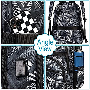 ZLYERT Laptop Backpack, 16 Inch School Bag College Bookbag, Anti Theft Daypack Bags and Lunch Bag Set, Water Resistant Backpacks for Teens Boys Men Students (Black