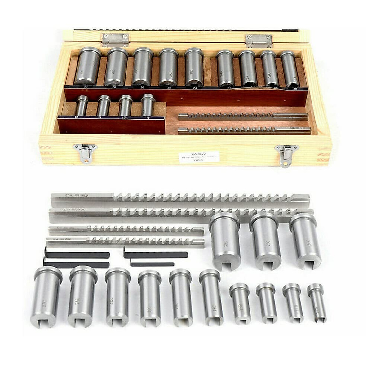 Keyway Broach Kit 22pc Metric Size Keyway Broach Cutter Broaching Cutter Cutting Tool Metalworking High Speed Steel Material in Fitted Box