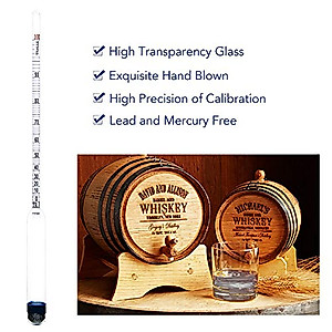 Circrane 0-200 Proof & Tralle Alcohol Hydrometer, Accurate Tester for Liquor, Distilling Moonshine Alcoholmeter