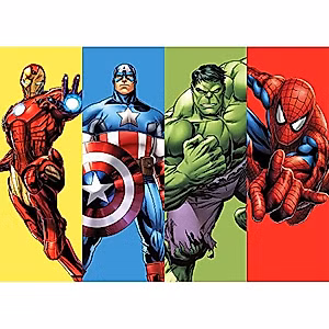 Superhero Backdrop for Boys Birthday Party 7x5ft Vinyl Anime Character Image Photography Backdrops Themed Party YouTube Backdrops Photo Booth Studio Props