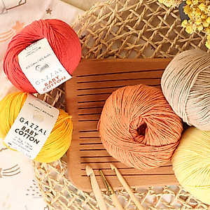 5 Skein (Pack) Total 8.8 Oz. Gazzal Baby Cotton Each 1.76 Oz (50g) / 150 Yrds (165m) Soft, Fine Baby Yarn, 60% Cotton (Black - 3433)