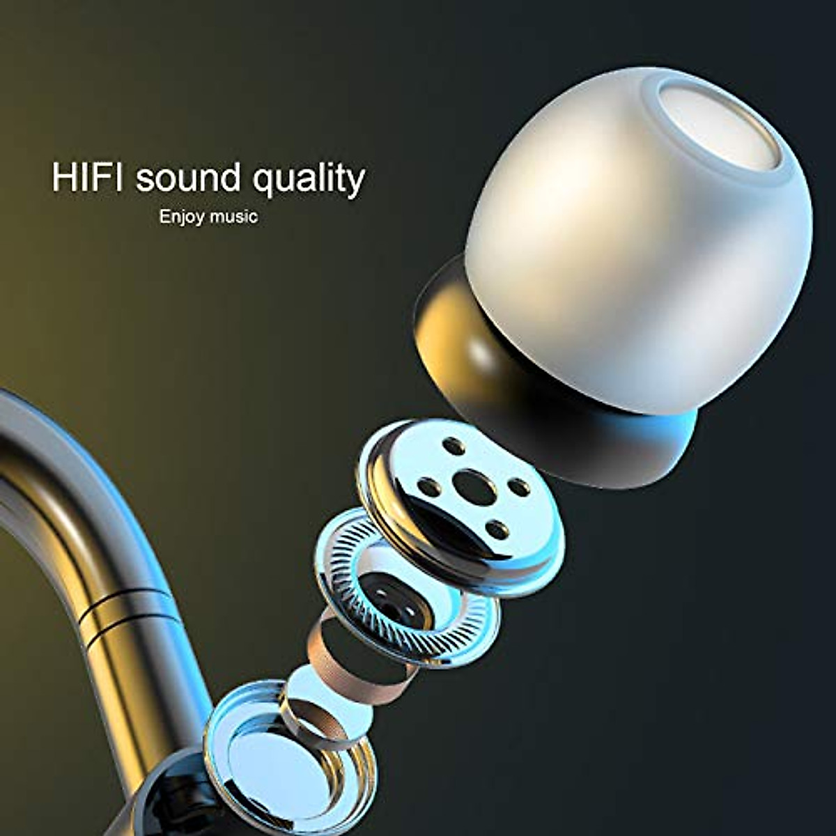 214 Wireless Bluetooth Headset,Portable Waterproof Stereo Surround Sports Headphone with HiFi Sound,Noise Cancelling,180 Degree Rotation,for Mobile Phones/Tablets PC