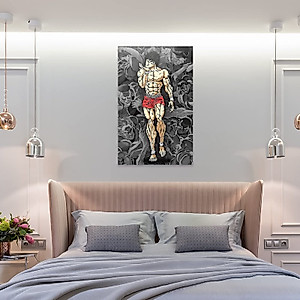 XIANNA Baki The Grappler Anime Poster (6) Painting On Canvas Wall Art Poster Scroll Picture Print Living Room Walls Decor Home Posters 16x24inch(40x60cm)