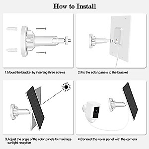 Solar Panel for Ring Camera, 6W Ring Solar Panel for Spotlight Cam Battery, Solar Panel for Ring Stick Up Cam Battery,5V Ring Camera Solar Panel Charger with Barrel Plug Connector
