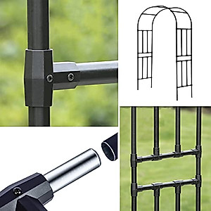 Rose Arch Arbor Trellis Heavy Duty Garden Arch Tubular Pergola Frame Metal Wedding Arch for Outdoor Garden Roses Vines (High : 2.4m, Size : 3m/9.8ft)