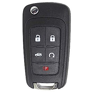 Keyless2Go Replacement for New Keyless Remote 5 Button Flip Car Key Fob Select Impala Malibu Cruze Equinox and Other Vehicles That Use FCC OHT01060512