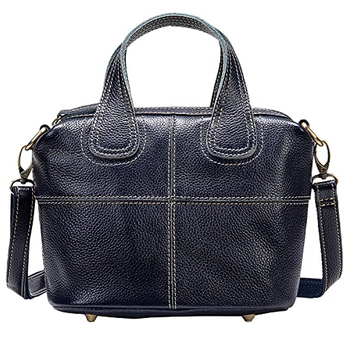 Top Grain Leather Hand Bag for Women, Classic Small Crossbody Shoulder Bag Purse, Ladies Small Tote Bags with Removable Strap