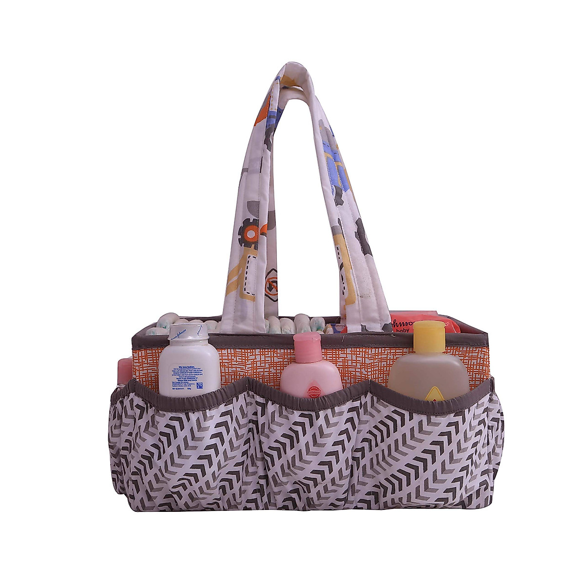 Bacati Construction Multicolor Boys Cotton Nursery Storage Caddy