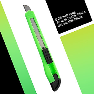 20x Bulk Small Neon Green Utility Knife Box Cutters Snap Off Blade 9MM Blade