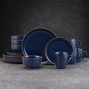 Pfaltzgraff Hunter 16 Piece Dinnerware Set, Service for 4, Blue