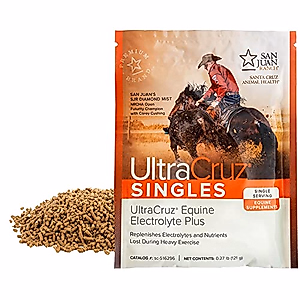 UltraCruz Equine Electrolyte Plus Supplement for Horses, 30 Single Servings (30 Day Supply)