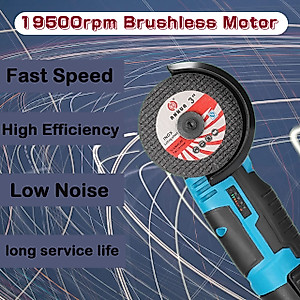 Weytoll Mini Angle Grinder, 19500rpm Electric Grinding Tool Mini Grinder Handheld Cutter,with 1pcs 12V 3900mAh Battery & 2pcs Discs for Cutting Polishing Ceramic Tile Wood Stone Steel