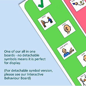A3 Behaviour Display Chart Display Poster – Wipedown Visual Symbol Board for Behaviour Management compatible with PECS Symbols & Boardmaker PCS Software (ADHD, ASD, Autism, Kids, Children, Toddlers)