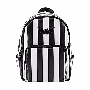 Killstar Rails Black White Stripe Goth Punk Beetlejuice Mini Backpack