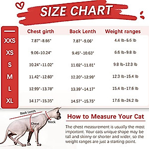 DENTRUN Heart Pattern Sphynx Hairless Cats Shirt, Kitten T-Shirts with Perlin Sleeves, Breathable Cat Wear Cute Sweater Adorable Hairless Cat's Clothes Vest Pajamas Jumpsuit