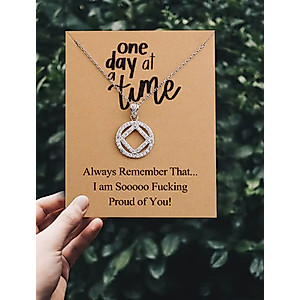 TIIMG Sobriety Gift One Day At A Time Addiction Recovery Inspirational Jewelry Gifts (one day at a time NA)