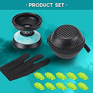 FETESNICE X1 Yoyo Professional, Unresponsive Yoyos for Kids Adults, Metal and Plastic Trick Yo-Yo with Bag + Glove + 10 Replacement Yoyos Strings(Green)