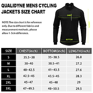 qualidyne Men's Winter Cycling Jacket Thermal Fleece Lined Bicycle Biking Jacket Cold Weather Windproof Softshell Windbreaker