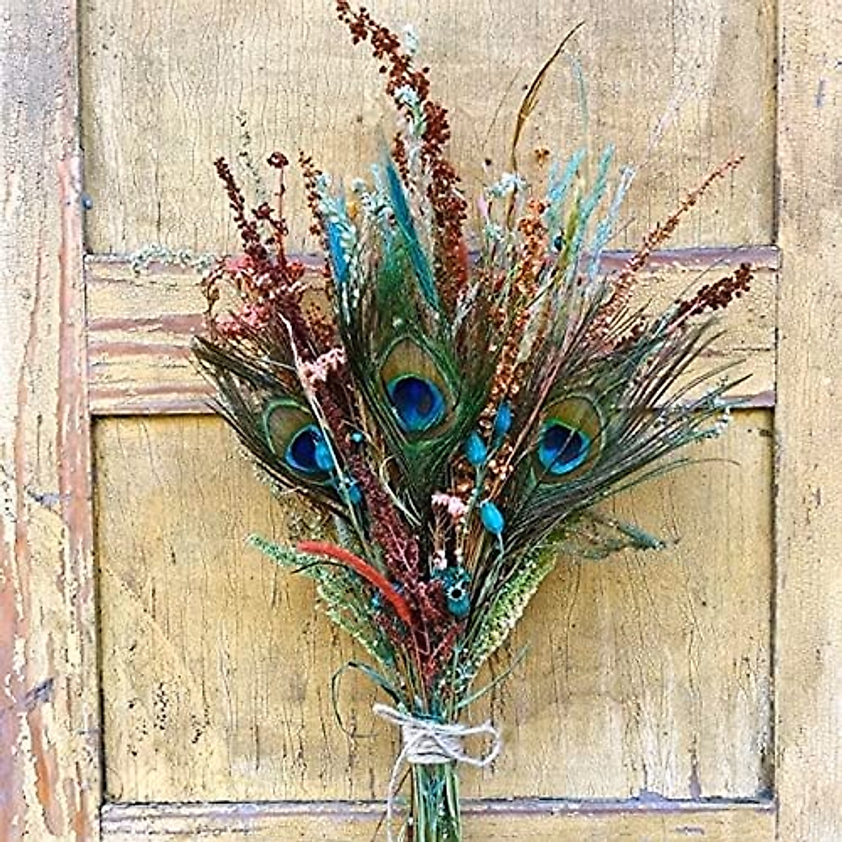 TinaWood 10PCS Real Natural Peacock Eye Feathers 9.8-11.8 inch for DIY Craft, Wedding Holiday Decoration…