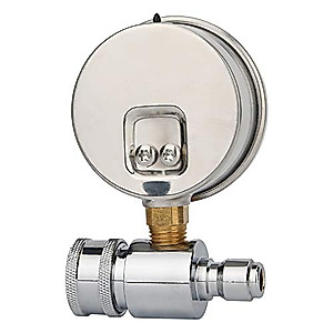 Solimeta 2-1/2" Pressure Washer Pressure Gauge Kit, 3/8 Inch Quick Connect, 5000 psi Pressure Washer, Liquid Filled