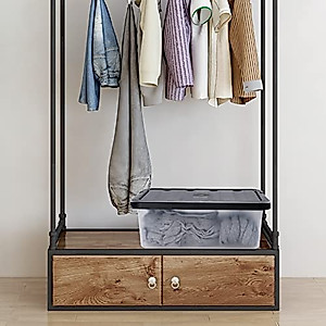 Farmoon 4 Pack 14 Quart Flat Storage Box, Plastic Latching Bin with Lid