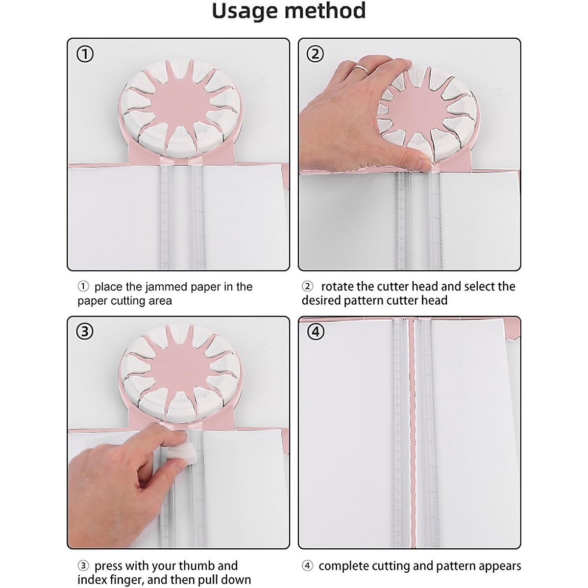 Paper Craft Edge Cutter,12 in 1 Paper Trimmer,Paper Edge Cutter, Multifunctional Paper Cutter Machine with Measurements for Scrapbooking,Photo Card,Gift Packaging(Pink)