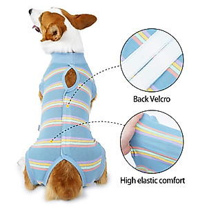 Dog Recovery Suit, E-Collar Tapered Alternative, Universal Recovery Suit for Male and Female Dogs, Breathable Dog Surgical Gowns for Weaning, Post-Op and Skin Problems