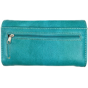 Zelris Faith Love Hope Cross Angel Wing Women Conceal Carry Women Tote Purse Set (Teal Blue)