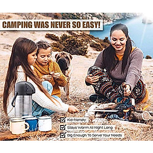 Airpot Coffee Dispenser with Pump - 102 oz Insulated Stainless Steel Coffee Carafe - Thermal Beverage Dispenser - Thermos Urn for Hot/Cold Water, Party Chocolate Drinks