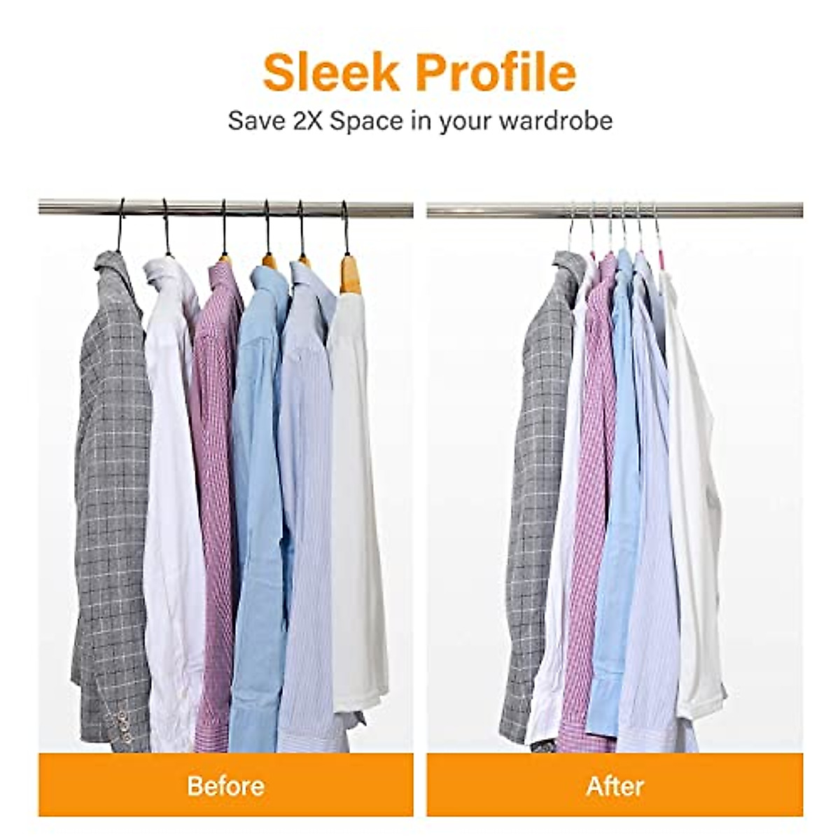 BAGAIL Pack of 100 Velvet Hangers(50 Pink & 50 Black)