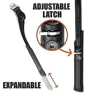 BV Adjustable Bicycle Bike Kickstand with Concealed Spring-Loaded Latch, for 24-29 Inch Bicycles