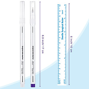 4 Pieces Skin Marker Pen Eyebrow Marker Pen Tools Microblading Accessories Marker Pen for Makeup (White, Purple,Single Head)