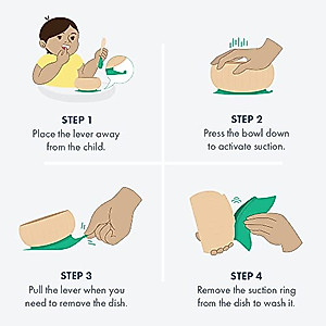 Avanchy® Toddler Baby Plates Divided Bamboo, Suction for Babies Kids with Silicone Spoon for Feeding Food, Pink