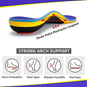 VALSOLE Heavy Duty Support Pain Relief Orthotics - 220+ lbs Plantar Fasciitis High Arch Insoles for Men Women, Flat Feet Orthotic Insert, Work Boot Shoe Insole, Absorb Shock with Every Step