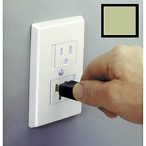 Safe Plate Electrical Outlet Cover - Standard (Center Screw) - Almond Color (2 Pack)