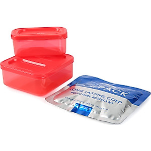 Arctic Zone Kids Classics Lunch Sack with 210g Ice Pack and 4 Piece Kids Sandwich Set - Blue