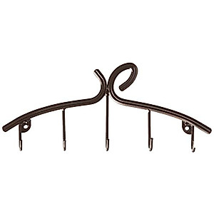 Spectrum Diversified Leaf Wall Mount 5 Hook Key Rack Hanging Entryway Organizer, Bronze