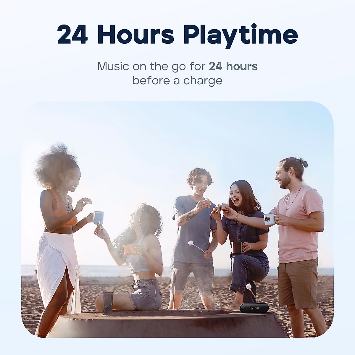 Tribit Bluetooth Speaker, XSound Go Speaker with 16W Loud Sound & Deeper Bass, 24H Playtime, IPX7 Waterproof, Bluetooth 5.0 TWS Pairing Portable Wireless Speaker for Home, Outdoor (Upgraded)