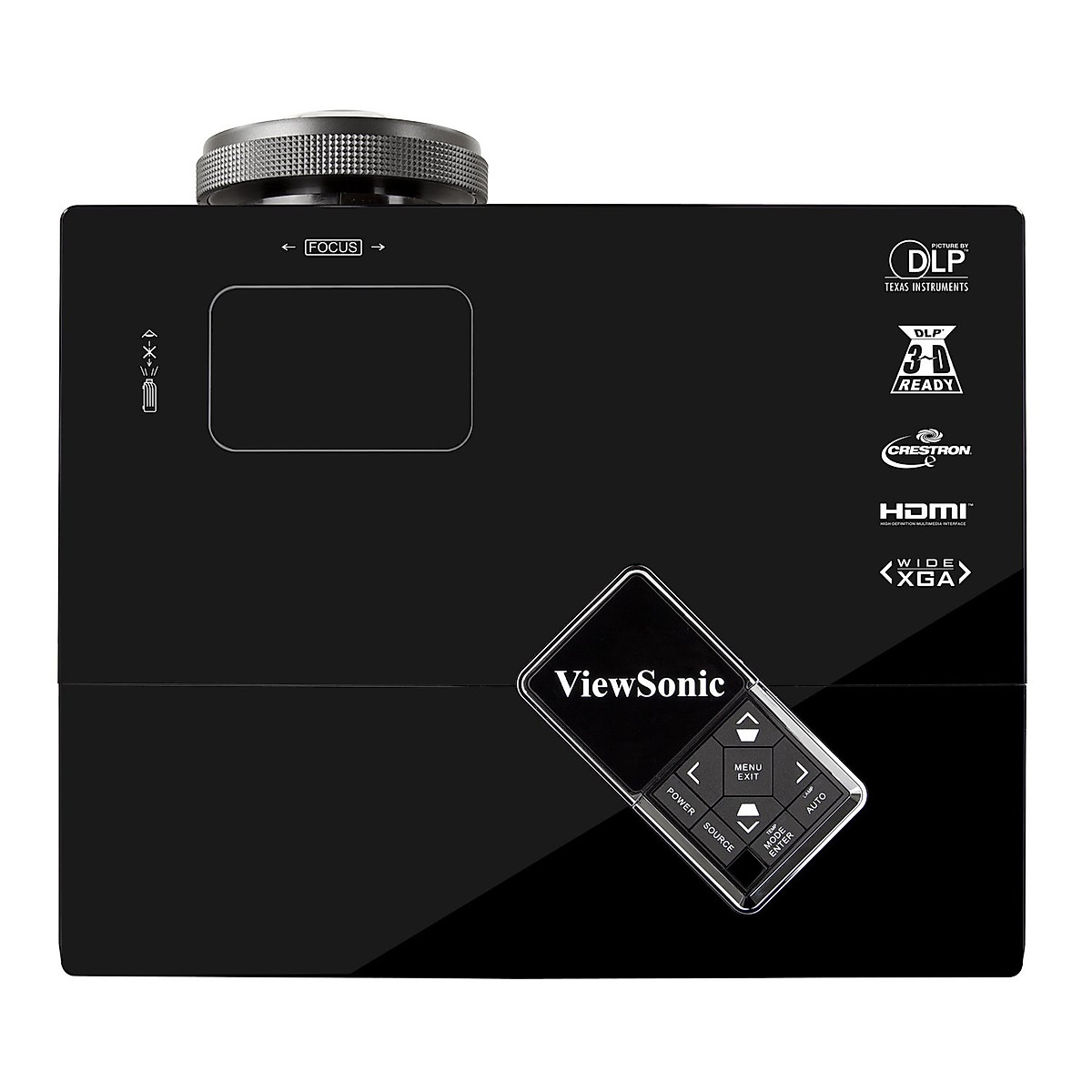 ViewSonic PJD6683WS WXGA 1280x800 DLP Projector, 3000 ANSI Lumens, 15,000:1 Contrast Ratio - Black