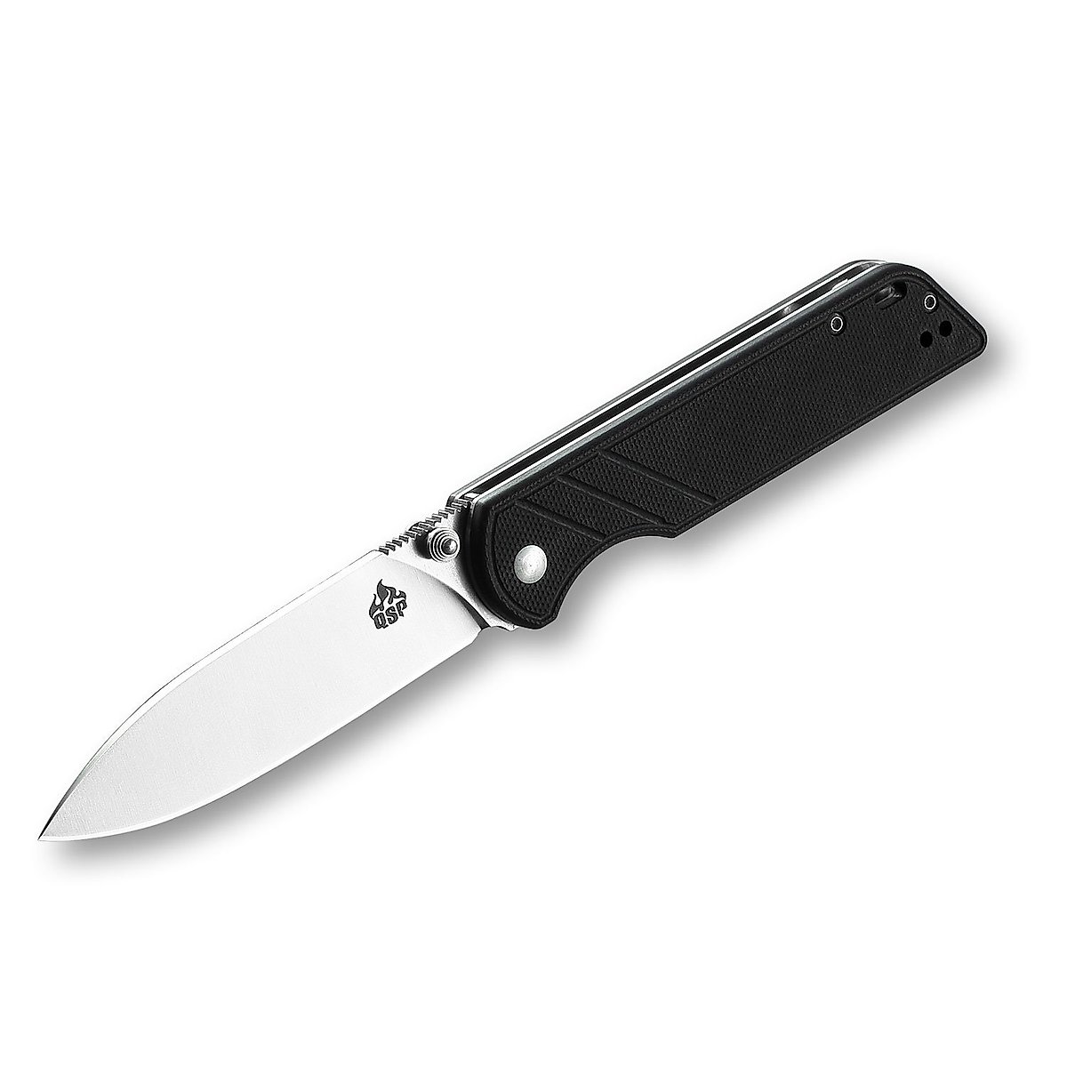 QSP EDC Folding Pocket Knfe, D2 Blade, 4" G10/Micarta handle, Left and Right Handed Thumb Stub Opening, Smooth Liner Lock with Copper Washes, QSP Parrot