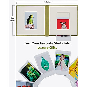 RingoFlowers Handmade Folio for Fujifilm Instax Mini Film - Handpicked Luxury Cloth, Precision Craftsmanship, Unique Conversational Starter, Premium Gift for Her Birthday (Satin Green)