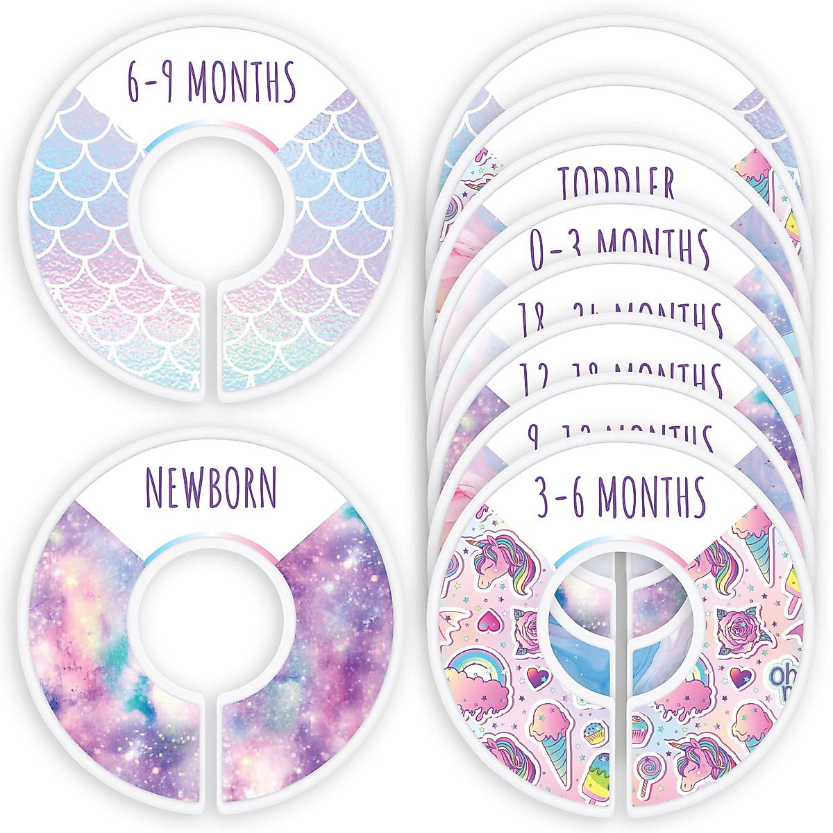 Baby Closet Dividers Clothes Dividers- Closet Divider Set | Color Clothing Rack Dividers, Clothes Dividers for Closets, Closet Labels, Dividers Closet Clothes Dividers (10 Baby Girl)