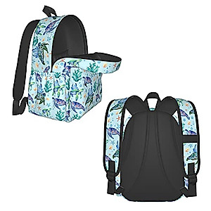 Nmbvcxz Sea Turtle Backpack for Women 17 inch Travel Casual Laptop Backpack Lightweight Waterproof Durable Hiking Daypack