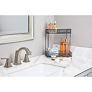 iDesign Vienna Steel Free-Standing 2-Tier Storage Shelf - 5.9" x 9.8" x 10", Matte Black