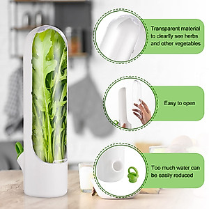 Lallisa Herb Saver Pod Herb Keeper Vegetable Fresh Cilantro Containers for Refrigerator Keeping Bottle Herb Preserver for Mint Fridge Storage, Keeps Greens Fresh for 2-3 Weeks (3 Pcs)