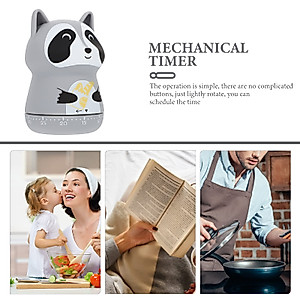 Raccoon Kitchen Timer Cooking Timepiece: Manual Mechanical Timer 60 Minutes Cute Cartoon Animal Shape Countdown Clock Portable Alarm Clock Kitchen Cooking Tool