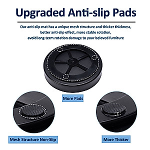 2 Pack Lazy Susan Turntable Organizer 10.2 Inch and 11.4 Inch for Cabinet, Pantry, Kitchen Countertop, Refrigerator, Bathroom and Office, Black Steel