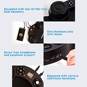 Hoshimi Electronic Drum Set High Quality Drum Bluetooth Simple Interlocking PC Midi Work Dual Speakers 3D stereo blue 18.5x21.4in