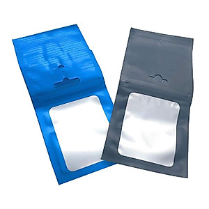 200 Pack Mylar Zip Lock Bags Aluminum Foil Bags, Metallic Mylar Foil Flat ZipLock Food Storage Bags Pouch, 7 x 10 cm/ 2.8 x 3.9 inch, 2 Color