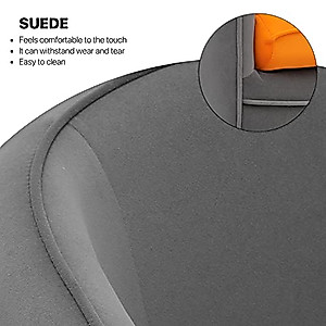 MoNiBloom Single Sofa Chair Modern Upholstered Accent Chair Armchair w/Backrest Pillow, Orange/Gray Contrasting Colors Upholstered Bedroom Barrel Chair Mid Century Modern Comfy Suede Singel Armchair